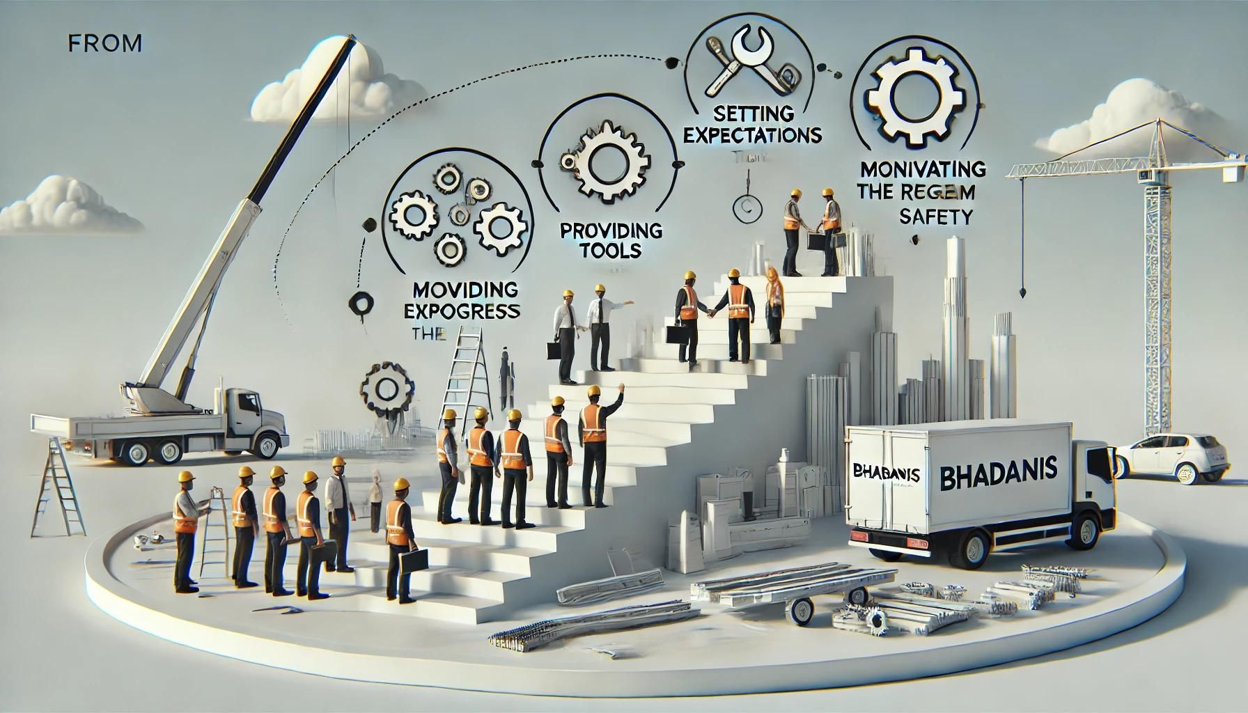 What steps do you take to manage the workforce on a construction site?