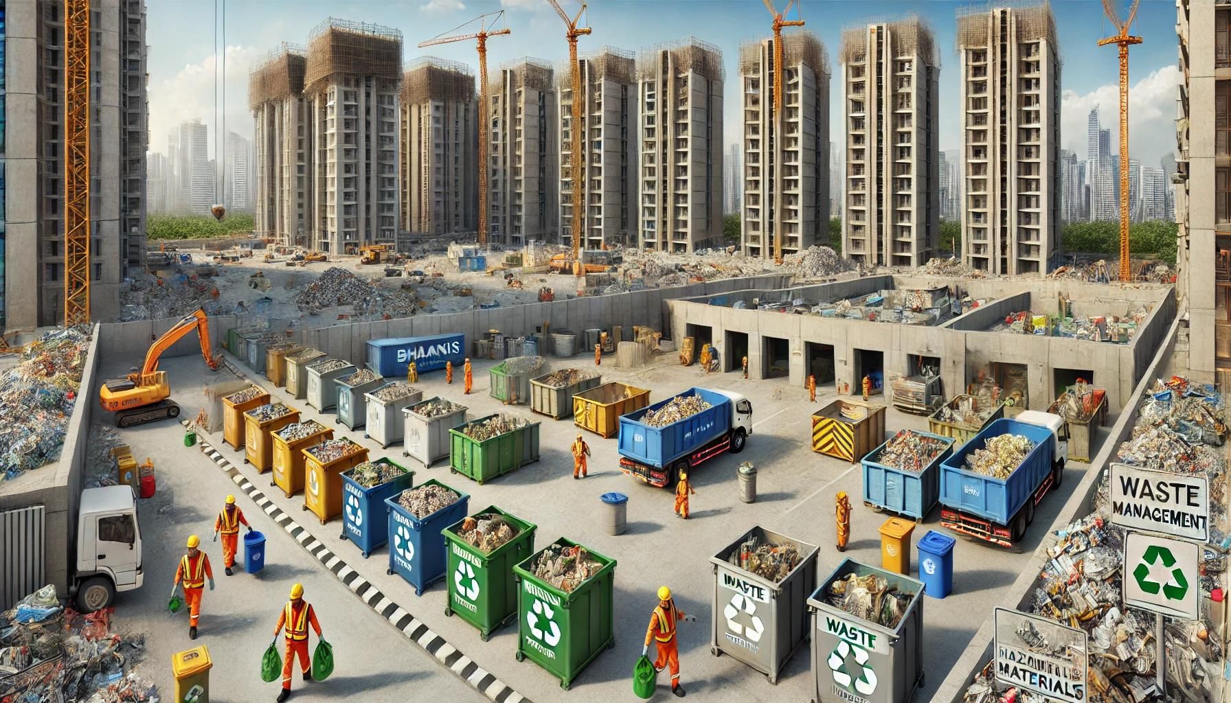 How to Manage Waste at Construction Site of G+45 High Rise Building?